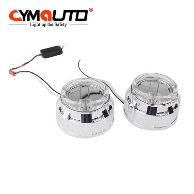 China C16 Crystal LED Shrouds 3 Inch Mini Bi Xenon H1 Projector Lens Mask with Angel Eyes 12V for sale