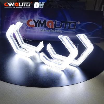 China 12V Diamond LED Angel Eyes Halo Rings 15mm Height 105mm 120mm White Yellow Dual Color for sale