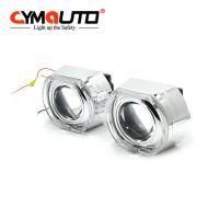 China 3 Inch Bi Xenon HID Projector Headlamps 55W 6000K with LED Angel Eyes Shroud for sale