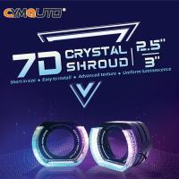 China 7D Crystal Angel Eyes Shroud 2.5 Inch White Color Black Housing Universal Headlight for sale