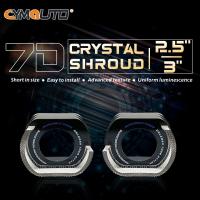 China 3 Inch 7D Angle Eyes LED Halo Ring Shroud for 2.5 Inch Projector Lens PC Cover for sale