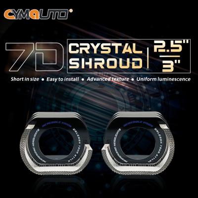 China Fireproof 7D LED Angel Eyes Halo Ring Shroud for 3 Inch Projector Lens PC Cover for sale