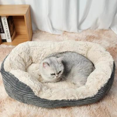 China Ultra Washable Pet Bed with Thickened Fleece Mat - 60x45cm Indoor Dog & Cat Bed with Non-Skid Bottom for sale