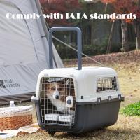 China Button Closure Portable Pet Carrier Bag - Large Capacity Square Plastic Cat Cage for Travel with Custom Logo Options for sale