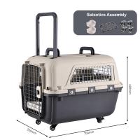 China Button Closure Portable Pet Carrier Bag - Large Capacity Square Plastic Cat Cage for Travel with Custom Logo Options for sale
