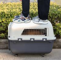 China Button Closure Portable Pet Carrier Bag - Large Capacity Square Plastic Cat Cage for Travel with Custom Logo Options for sale