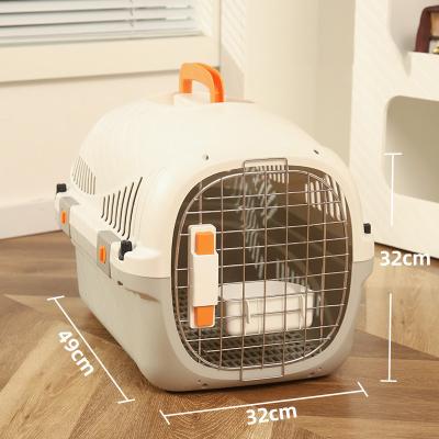 China Custom Breathable Cat Carrier Box with 4-Side Ventilation and Secure Lock for Pet Travel Transport for sale
