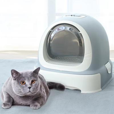 China Automatic Self-Cleaning Cat Litter Box for Multiple Cats with Odor Control and 2-Roll Bag Storage for sale