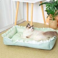 China Fluffy Plush Washable Cat Bed with Removable Cover - Peach Velvet Material, Anti-Slip Base, Machine Washable Design for sale
