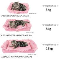 China Fluffy Plush Washable Cat Bed with Removable Cover - Peach Velvet Material, Anti-Slip Base, Machine Washable Design for sale