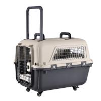 China Airline Approved Pet Transport Cage with Wheels - 6000 sq cm Plastic Carrier for Dogs and Cats for sale