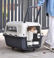 China Airline Approved Pet Transport Cage with Wheels - 6000 sq cm Plastic Carrier for Dogs and Cats for sale