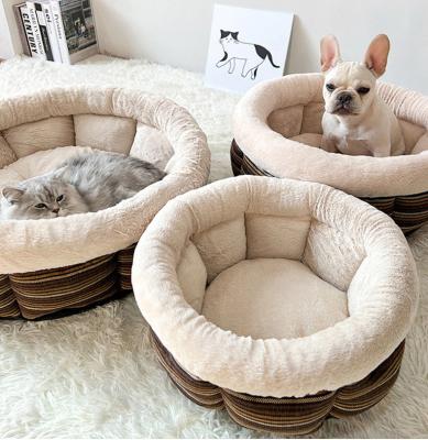China Washable Indoor Pet Bed for Small Dogs & Cats - 3 Sizes, Anti-Slip Bottom, PP Cotton Filling for sale