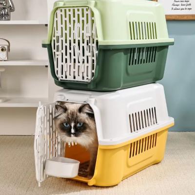 China Multifunction Pet Transport Cage with Plastic Door - 4-Side Ventilation System for Cats and Small Animals for sale