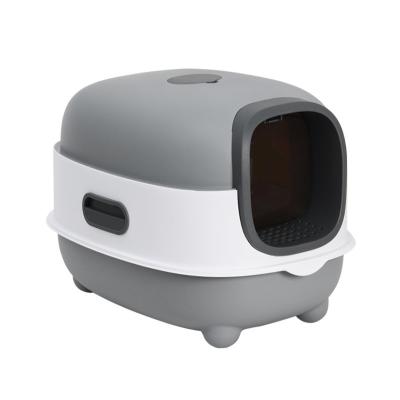 China Enclosed Cat Litter Box with Top Sifting Lid and UV Sterilization - 200-275nm Wavelength for Medium to Large Cats for sale