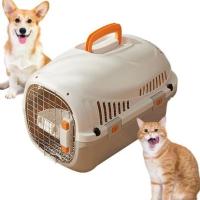 China Portable Pet Carrier Box 5-10kg Capacity with Four-Side Ventilation and Double Spring Lock for Dogs and Cats for sale