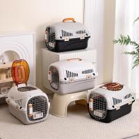 China Portable Pet Carrier Box 5-10kg Capacity with Four-Side Ventilation and Double Spring Lock for Dogs and Cats for sale