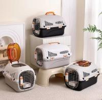 China Airline Approved Pet Transport Cage for Small/Medium Dogs & Cats - 4-Side Ventilation, PP+Metal Construction for sale