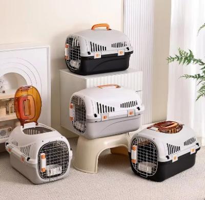 China Airline Approved Pet Transport Cage for Small/Medium Dogs & Cats - 4-Side Ventilation, PP+Metal Construction for sale