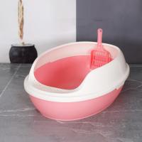 China High Side PP Plastic Cat Litter Box 150kg Capacity Anti-Splash Open Top Design with Integrated Shovel for sale