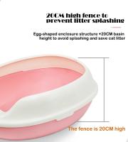 China High Side PP Plastic Cat Litter Box 150kg Capacity Anti-Splash Open Top Design with Integrated Shovel for sale