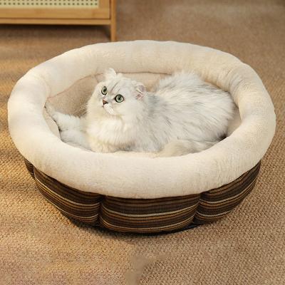 China Sustainable Linen Pet Sofa Bed - 3 Sizes Available with Non-Slip Base for Small to Medium Dogs and Cats for sale