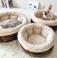 China Sustainable Linen Pet Sofa Bed - 3 Sizes Available with Non-Slip Base for Small to Medium Dogs and Cats for sale