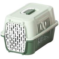 China Candy Color Pet Air Transport Box with Button Closure - 4-Side Ventilation Plastic Carrier for Small Dogs and Cats for sale