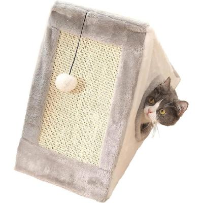China Universal Pet Bed with Sisal Scratching Board - Triangle Cat Climbing Frame and Dog Bed 60x45cm for sale