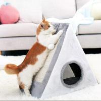 China Universal Pet Bed with Sisal Scratching Board - Triangle Cat Climbing Frame and Dog Bed 60x45cm for sale