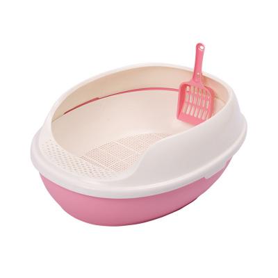 China Semi-Enclosed Cat Litter Box with 150kg Capacity, Ventilation Design and Integrated Shovel Storage for sale