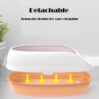 China Semi-Enclosed Cat Litter Box with 150kg Capacity, Ventilation Design and Integrated Shovel Storage for sale