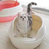China Large Semi-Enclosed Cat Litter Box with 3-Layer Separation Design and 150kg Capacity PP Material for sale