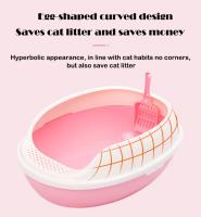 China Large Semi-Enclosed Cat Litter Box with 3-Layer Separation Design and 150kg Capacity PP Material for sale