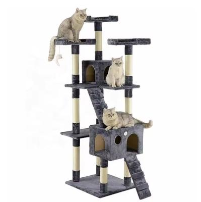 China Luxury Natural Wood Cat Tree 170cm Tall with Sisal Rope for Large Cats - OEM/ODM Available for sale