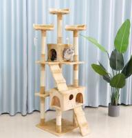 China Luxury Natural Wood Cat Tree 170cm Tall with Sisal Rope for Large Cats - OEM/ODM Available for sale