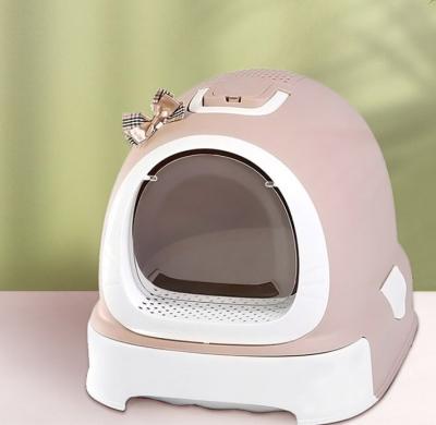 China Enclosed Cat Litter Box with Storage Compartment 6000 sq cm Area Odor-Proof Design for Easy Cleaning for sale
