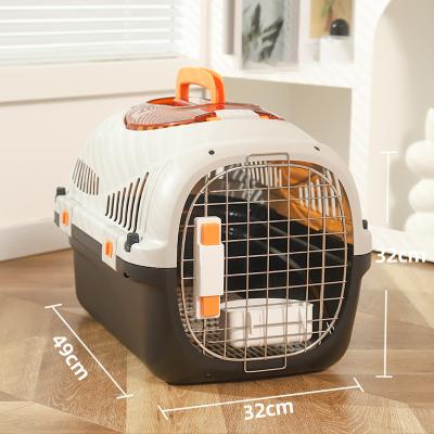 China PP Pet Travel Carrier Hard Surface Air Transport Box 40x30x25cm for Small Dogs and Cats with Ventilation for sale