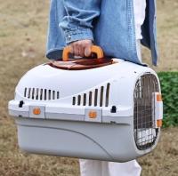 China PP Pet Travel Carrier Hard Surface Air Transport Box 40x30x25cm for Small Dogs and Cats with Ventilation for sale