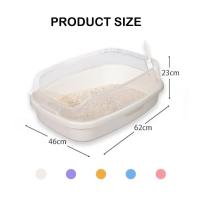 China Oversized Open Cat Litter Box 45x35cm with Anti-Splash Design and Included Litter Shovel - PP Plastic Pet Waste Management Solution for sale