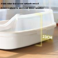 China Oversized Open Cat Litter Box 45x35cm with Anti-Splash Design and Included Litter Shovel - PP Plastic Pet Waste Management Solution for sale