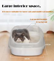 China Oversized Open Cat Litter Box 45x35cm with Anti-Splash Design and Included Litter Shovel - PP Plastic Pet Waste Management Solution for sale