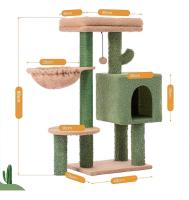 China Cactus Cat Tree with Sisal Rope Scratching Posts - 32 Inch Tall Pet Climbing Frame for Indoor Cats for sale