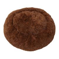 China Fluffy Plush Skin-Friendly Cat Bed Quilted PP Cotton Round Pet Sofa for Dogs Cats 60cm for sale