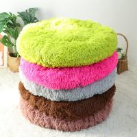 China Fluffy Plush Skin-Friendly Cat Bed Quilted PP Cotton Round Pet Sofa for Dogs Cats 60cm for sale