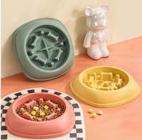 China Food Grade Plastic Slow Feeder Pet Bowl with Bone Design for Bloat Prevention and Healthy Eating for sale