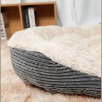 China Solid Pattern Soft Corduroy Faux Fur Washable Pet Bed for Cats and Dogs Customization for sale