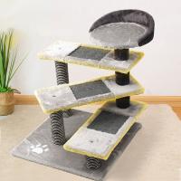 China Modern Rotary Ladder Gray Cat Tree Tower with Sisal Scratcher - 6000 sq ft Facility, E1-Grade Particleboard for sale