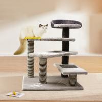 China Modern Rotary Ladder Gray Cat Tree Tower with Sisal Scratcher - 6000 sq ft Facility, E1-Grade Particleboard for sale