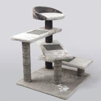 China Modern Rotary Ladder Gray Cat Tree Tower with Sisal Scratcher - 6000 sq ft Facility, E1-Grade Particleboard for sale